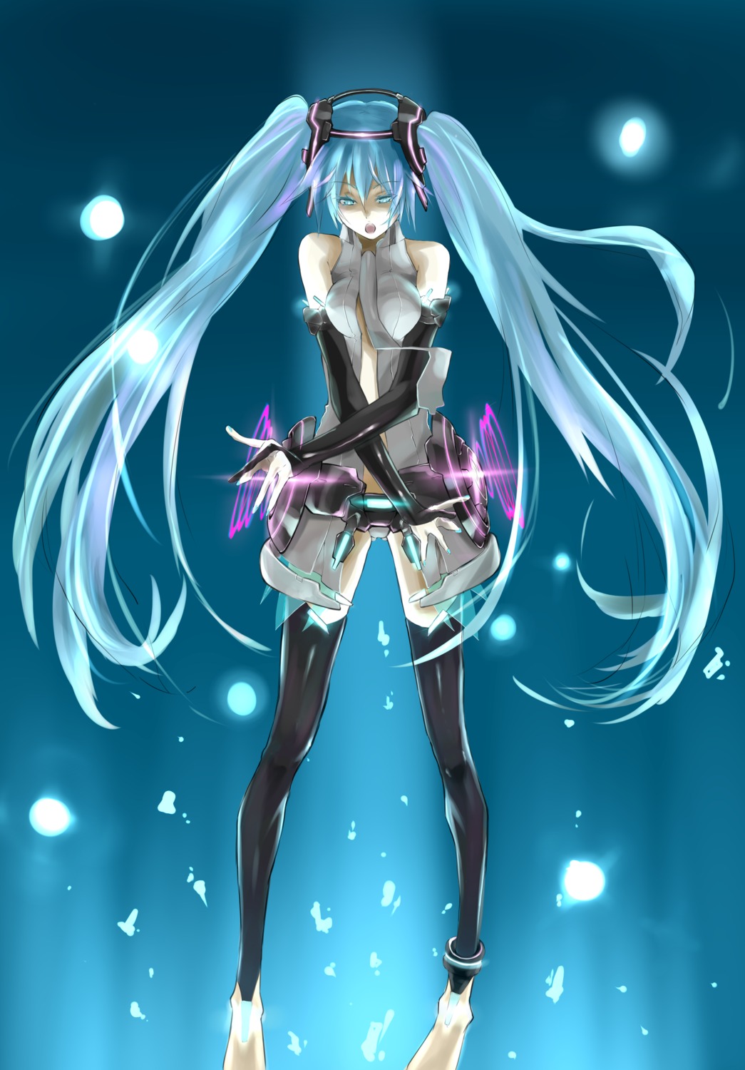 viral (fortis) vocaloid vocaloid append hatsune miku miku append thighhighs | #144482 | yande.re